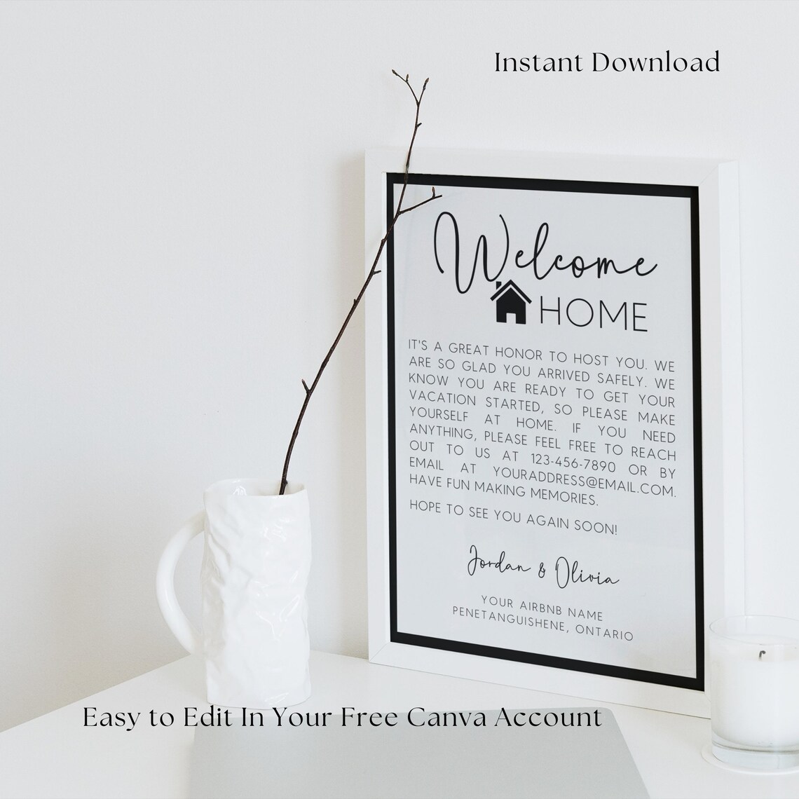 Editable Airbnb Welcome Sign Guest Arrival Poster Welcome - Etsy