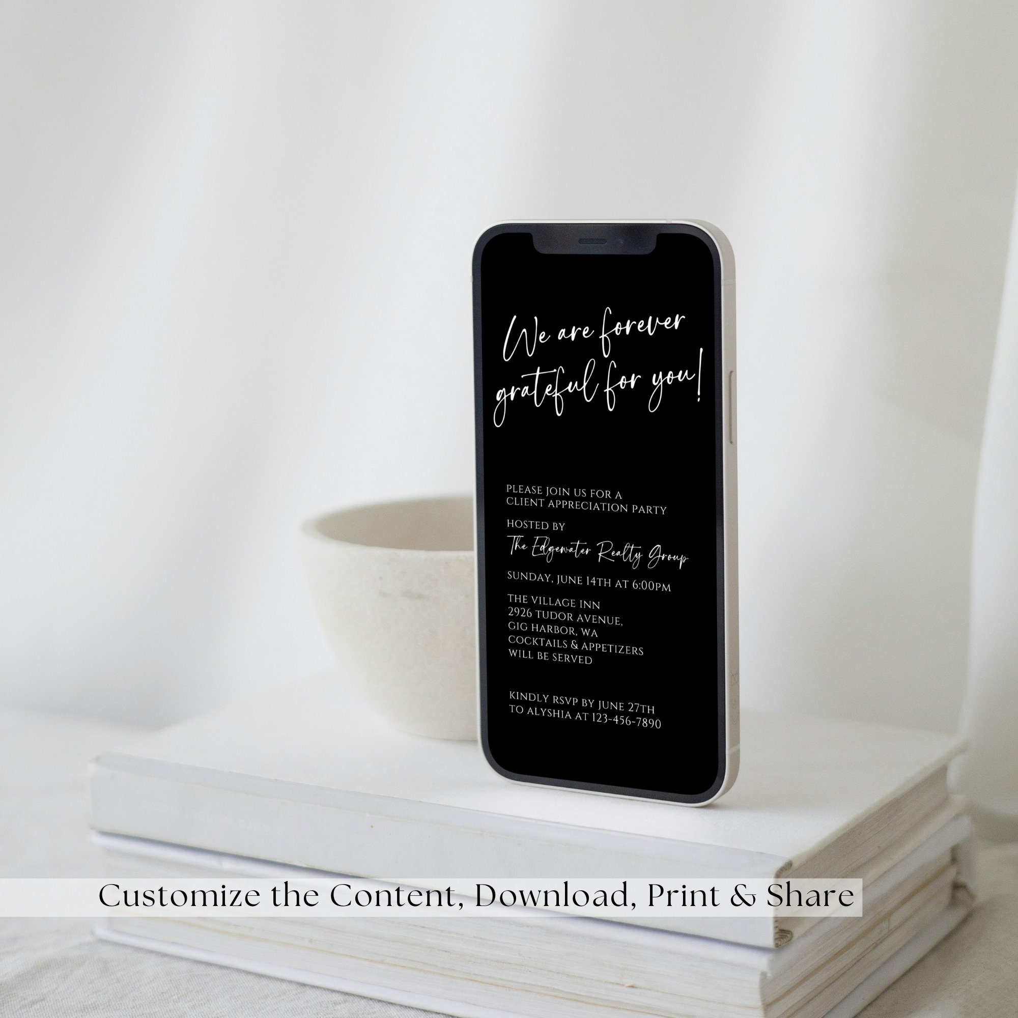 Editable Modern Business Invitation Template, Client Appreciation Party ...