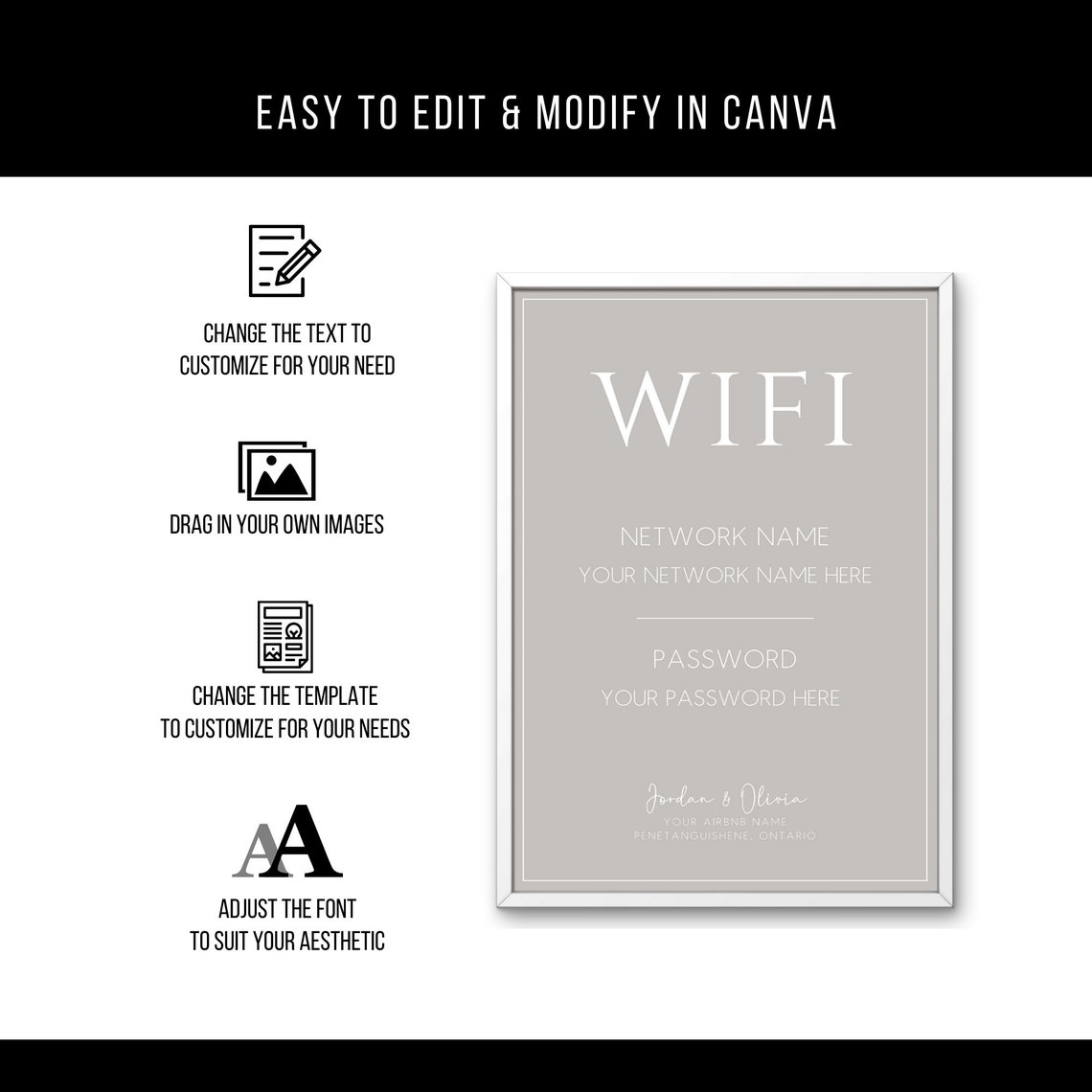 Airbnb Sign Bundle, Editable Airbnb Signage, Welcome Sign, Printable ...