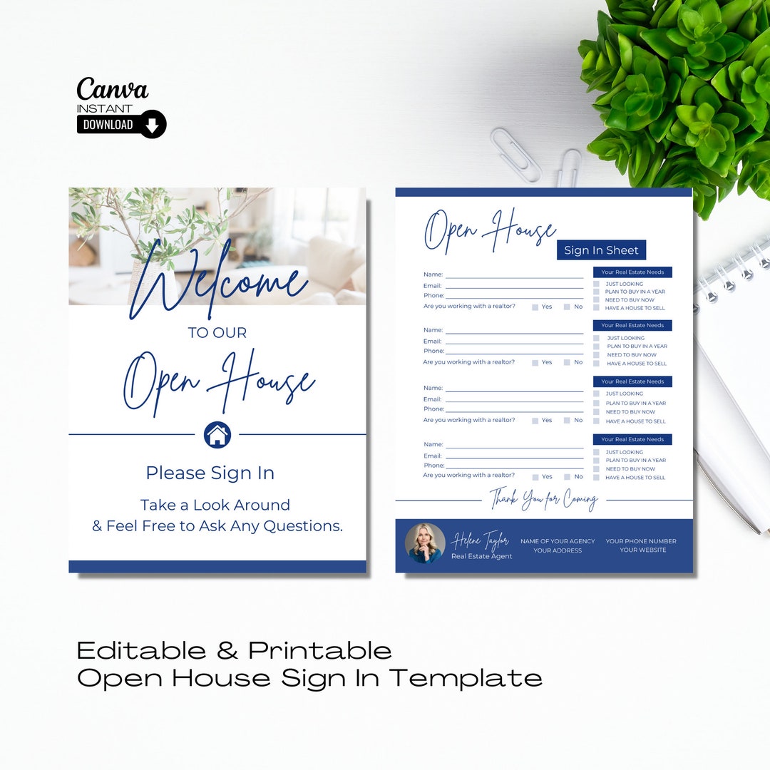 Editable Open House Sign in Sheet, Realtor Open House Form, Real Estate ...