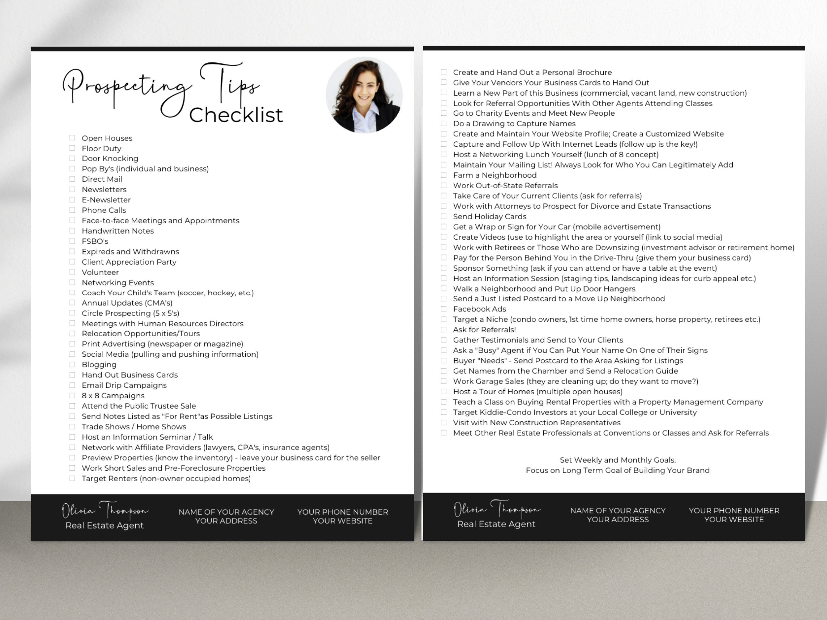 Real Estate Agent Prospecting Checklist Realtor Prospecting - Etsy