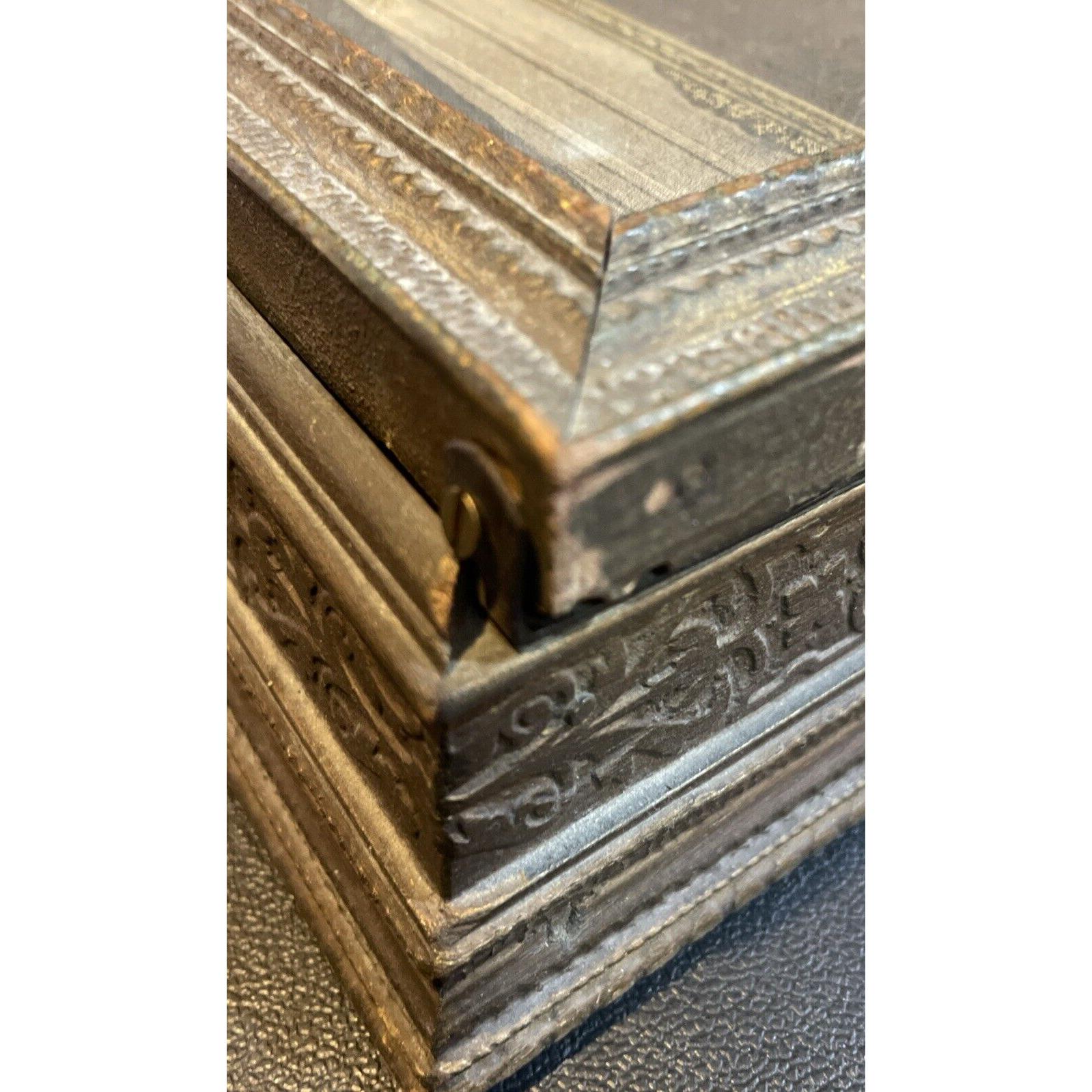 Antique Victorian Wood Vanity Letter Jewelry Box With Mirror 2 Ladies ...