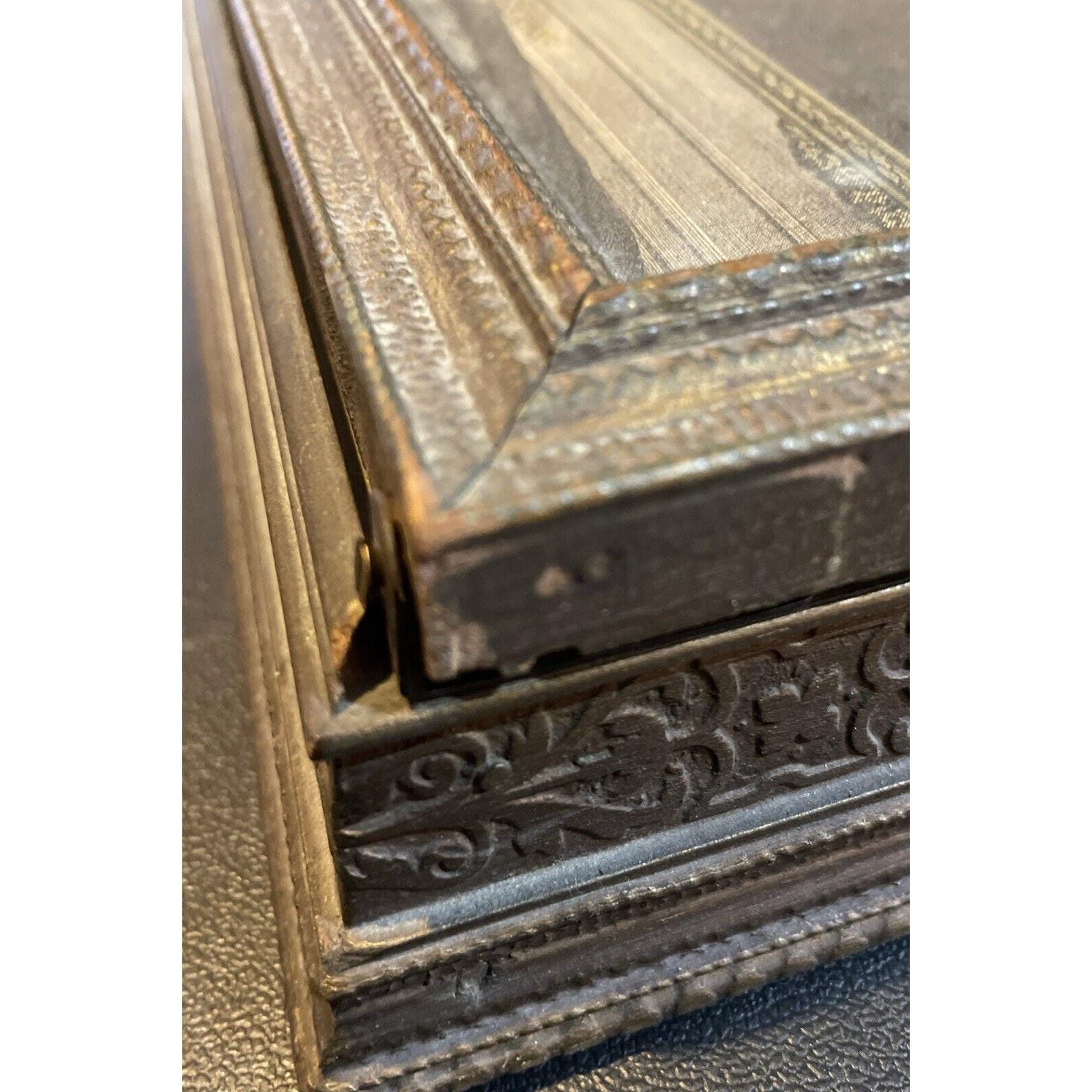 Antique Victorian Wood Vanity Letter Jewelry Box With Mirror 2 Ladies ...