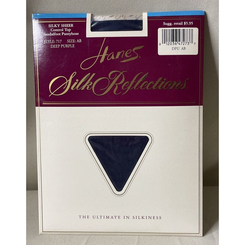 Hanes Silk Reflections Deep Purple Pantyhose Hosiery Size AB NEW Silky ...