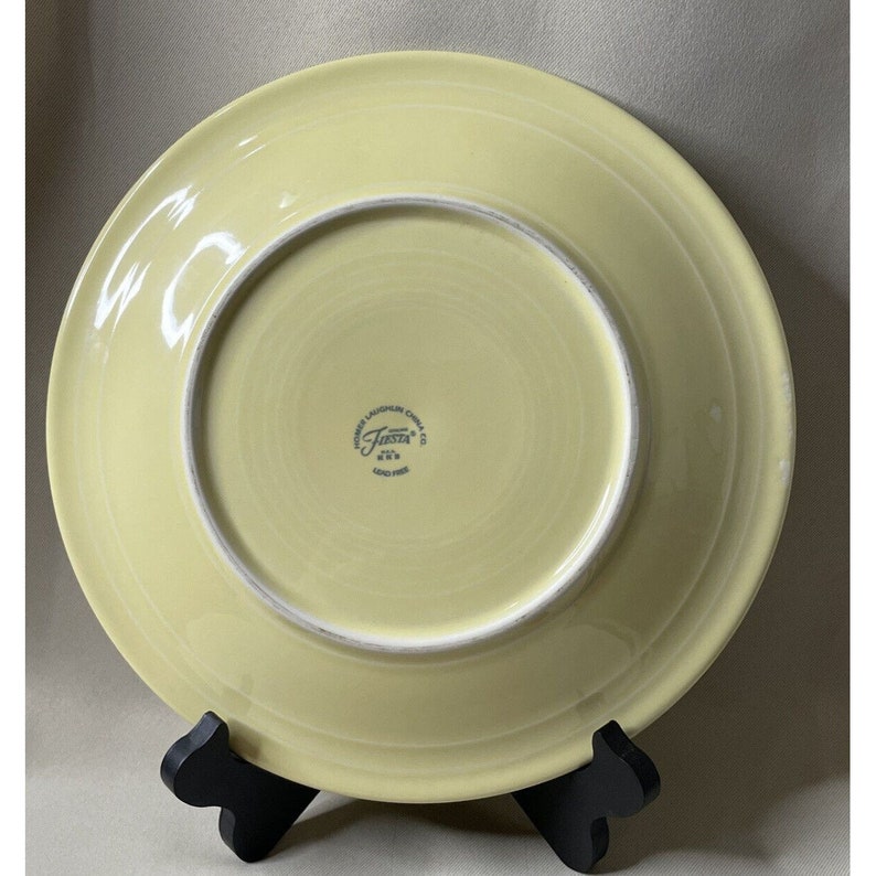 Fiestaware Pale Yellow Dinner Plate Fiesta 10 1/2 HLC USA KK 1996 Lead ...