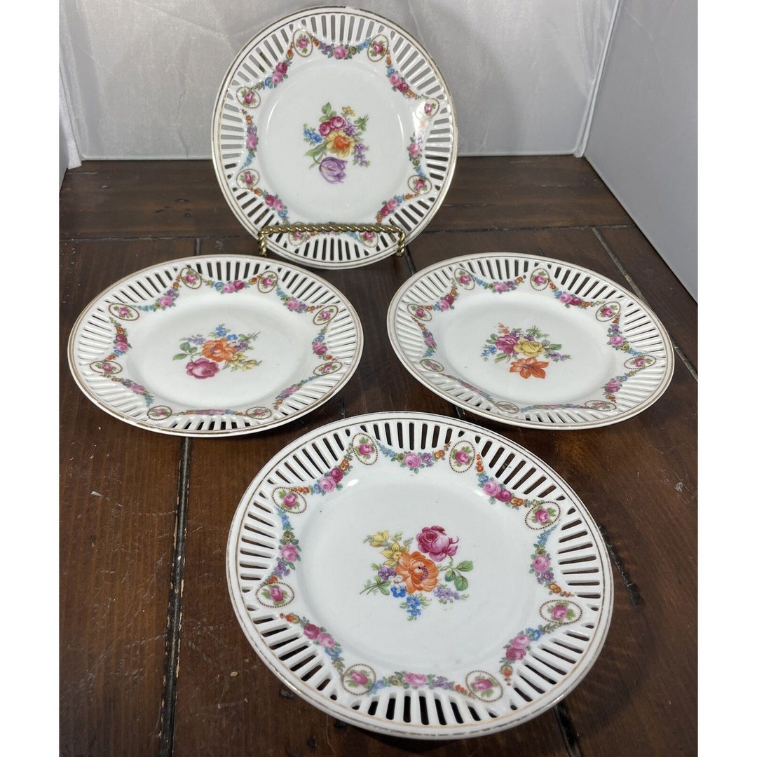 Bavarian Schumann Germany Bone China Reticulated Bread Butter - Etsy