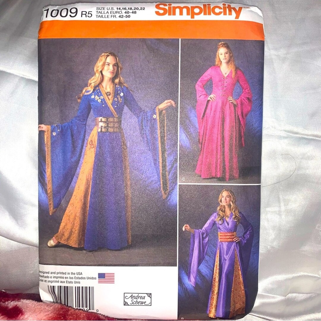 1009 Simplicity Renaissance Dress Court Costume Pattern 14-22 - Etsy