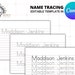 Custom Name Tracing Sheet, Printable Handwriting Practice, Editable ...