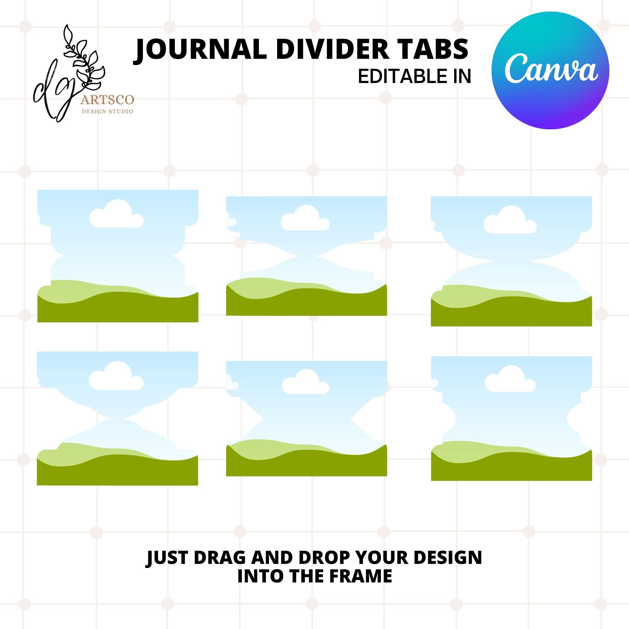 Editable Journal Tab Template, Fill Your Own Divider Tab, Canva Frame ...