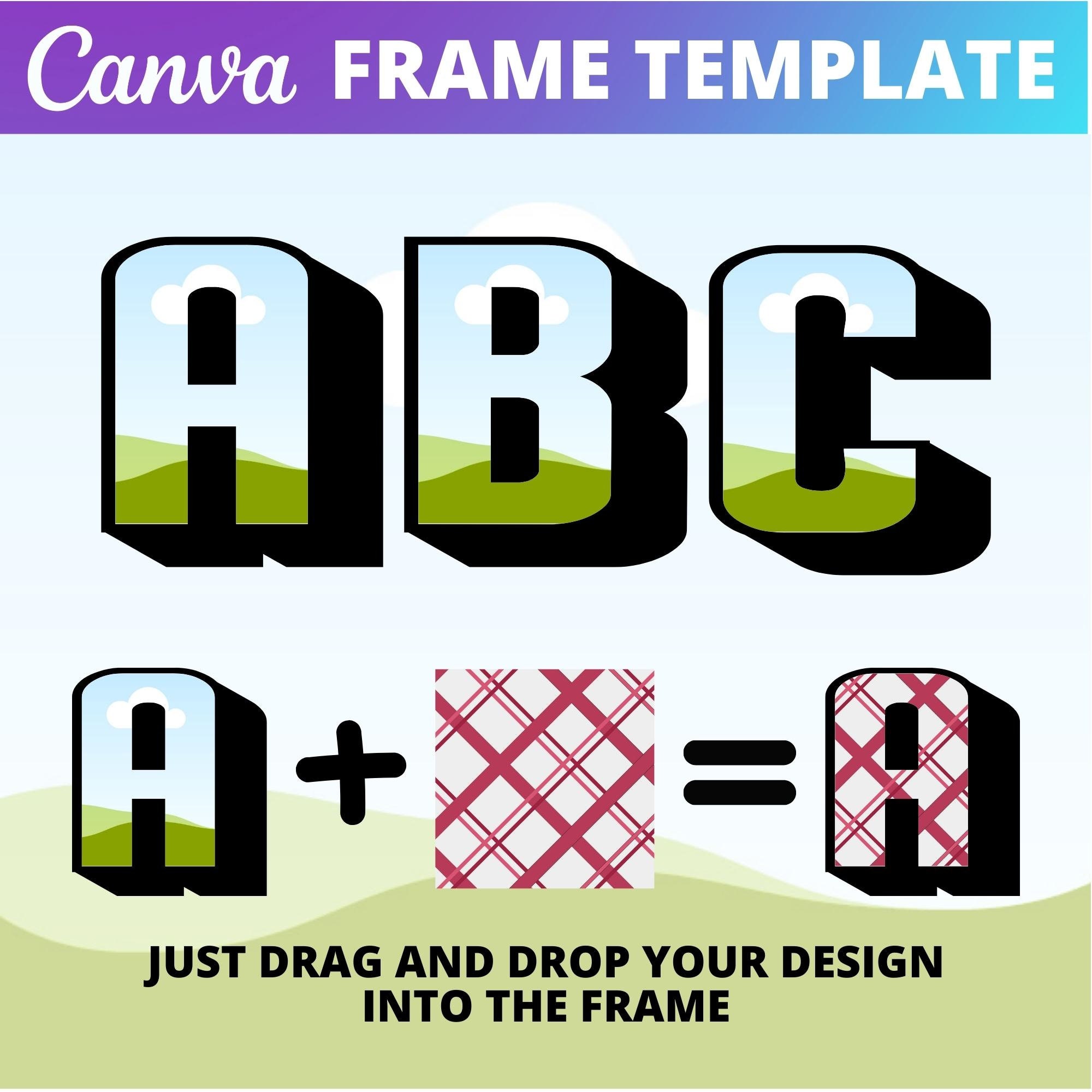 Fill Your Own Doodle Letters, Canva Frames Alphabet, Drag and Drop ...