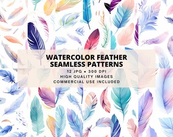 Boho Chic Digital Paper, Watercolor Style, Commercial Use PNG, Fall ...