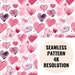 Watercolor Heart Seamless Patterns, Doodle Hearts Illustrations ...