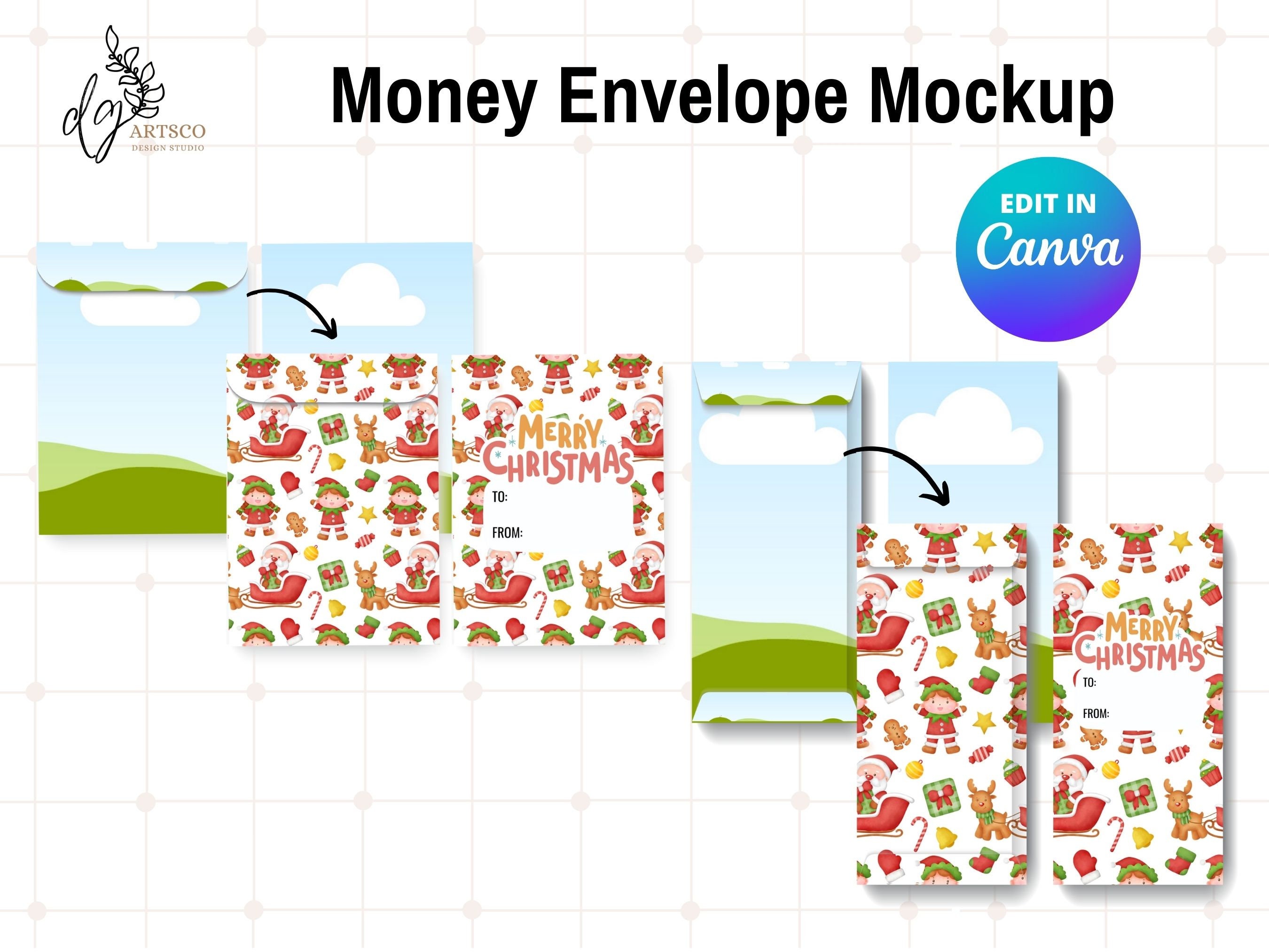 Canva Editable Money Envelope Mockup, Cash Envelope Mockup for Canva ...