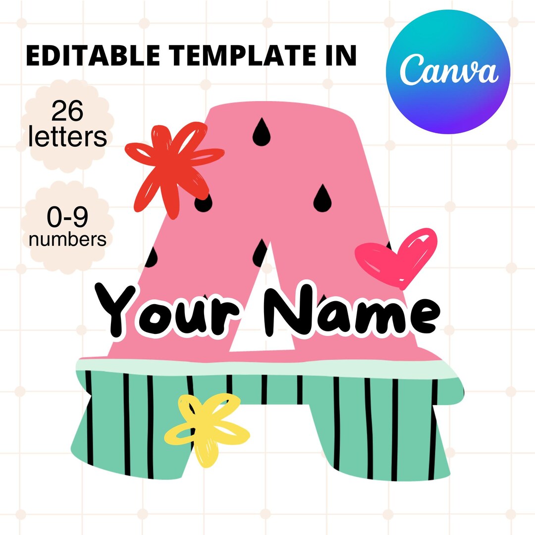 EDITABLE Valentine's Day Doodle Letters, Make Your Own Name Canva ...