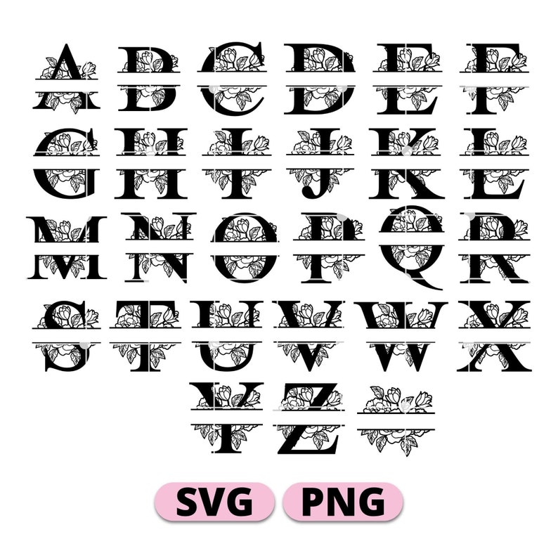 Split Monogram SVG, Letter Font, Split Monogram Svg, Split Letter Svg ...