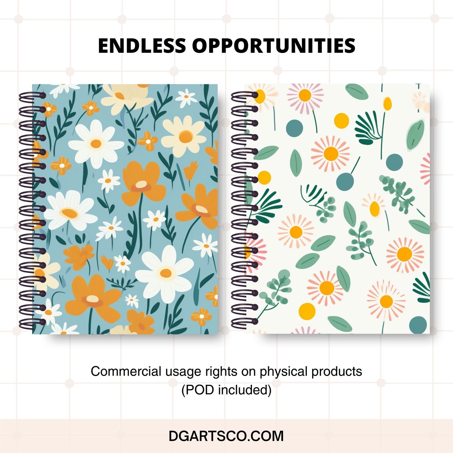 Seamless Watercolor Wild Flower Patterns, Spring Floral Seamless ...