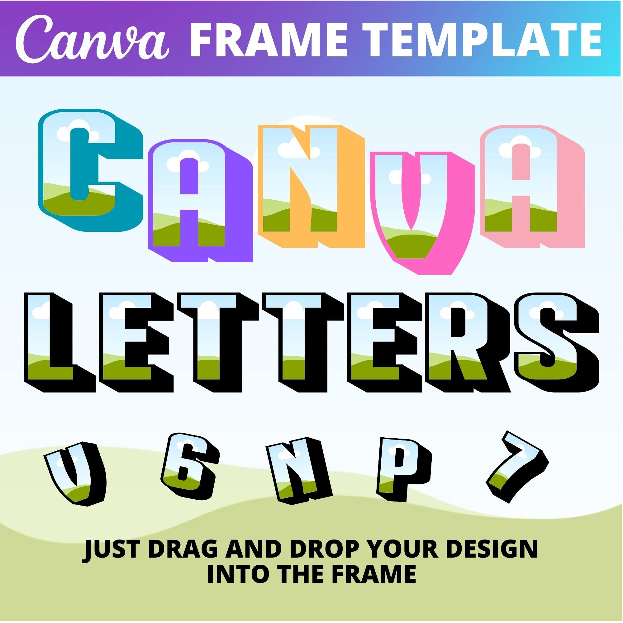 Fill Your Own Doodle Letters, Canva Frames Alphabet, Drag and Drop ...