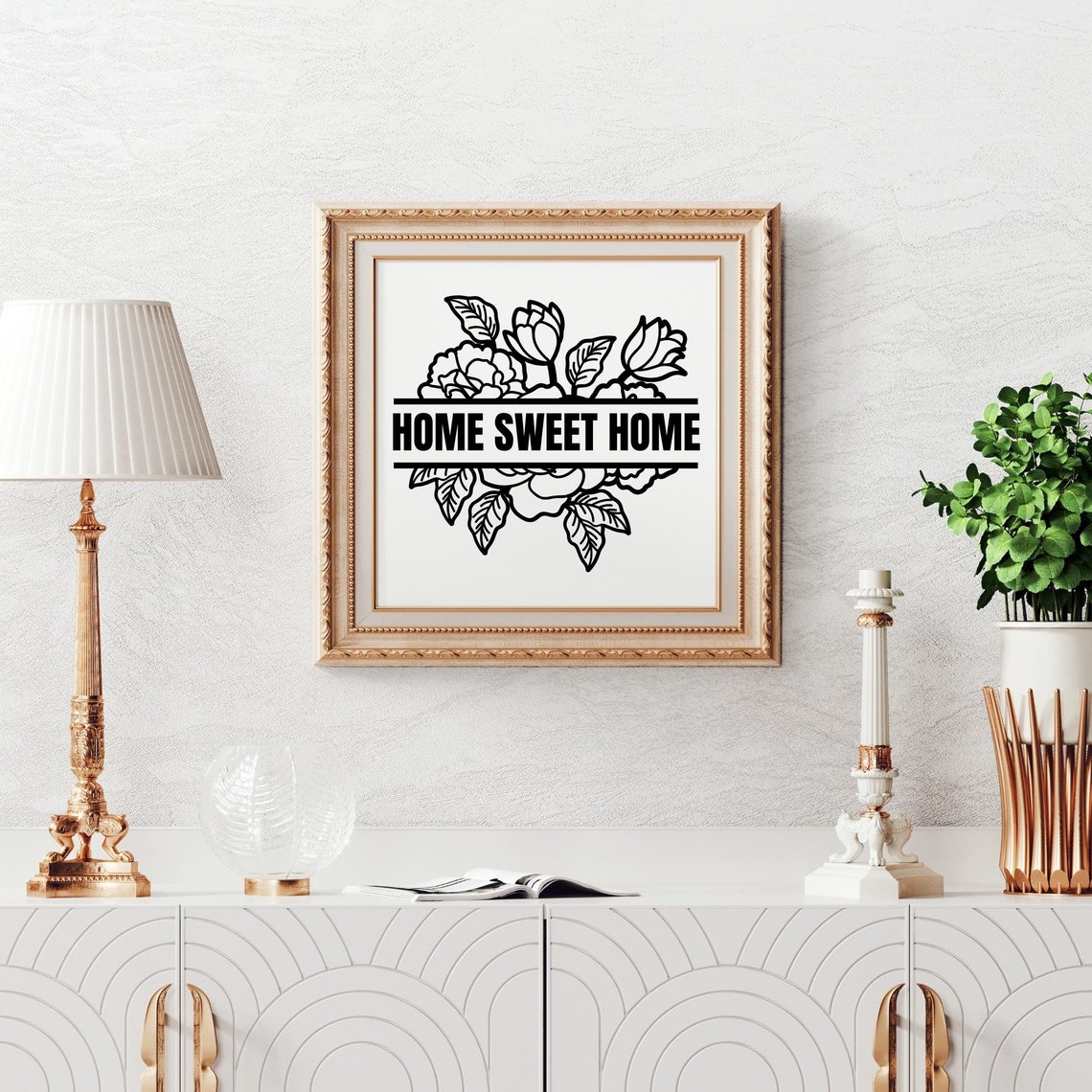 Split Floral Frame SVG, Floral Border SVG, Split Flower Monogram Svg ...