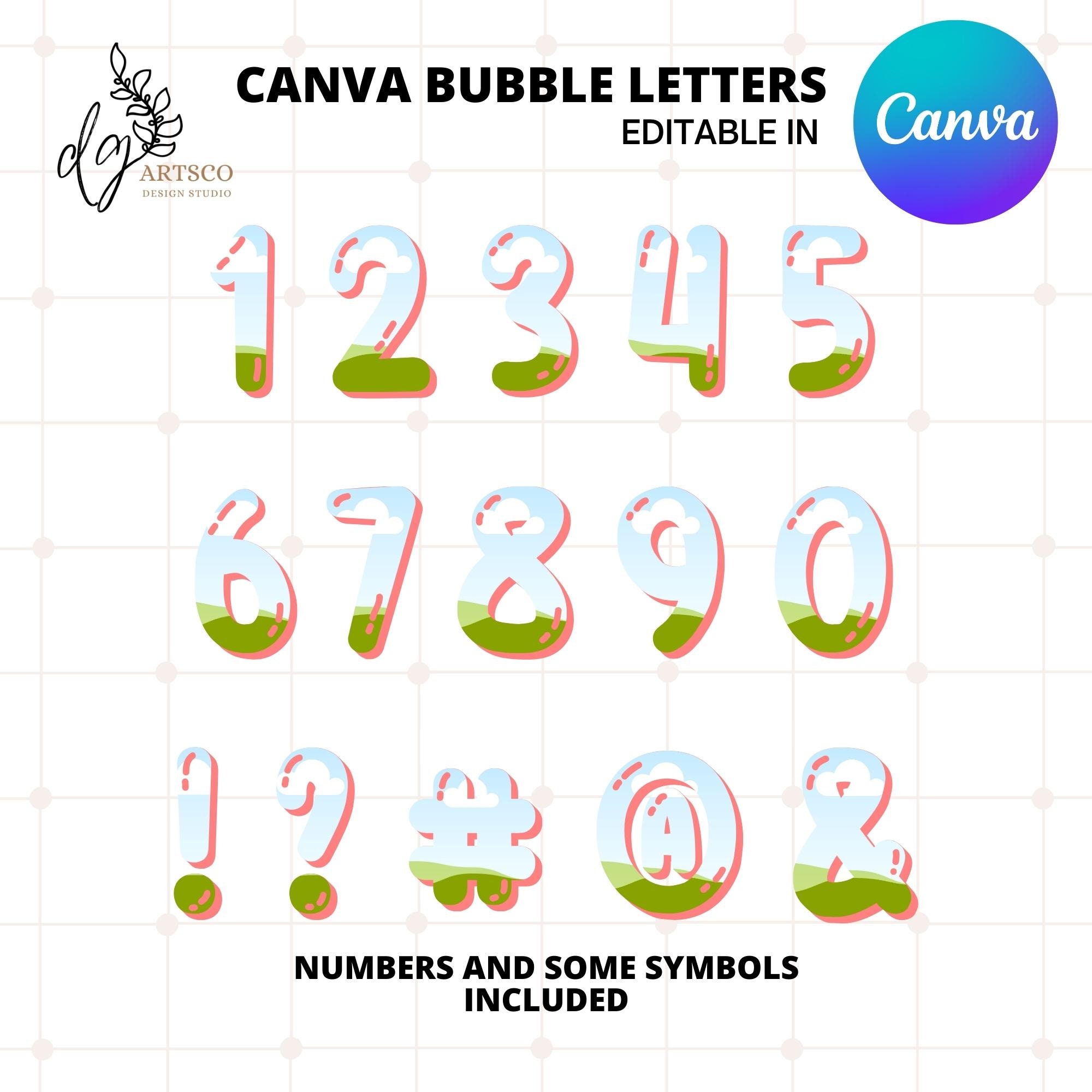 Canva Frame Doodle Bubble Alphabet Uppercase, Editable Canva Letters ...