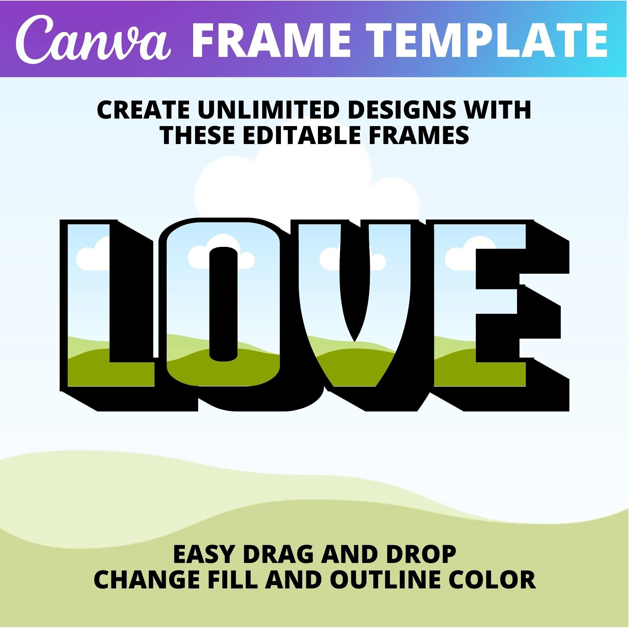 Fill Your Own Doodle Letters, Canva Frames Alphabet, Drag and Drop ...