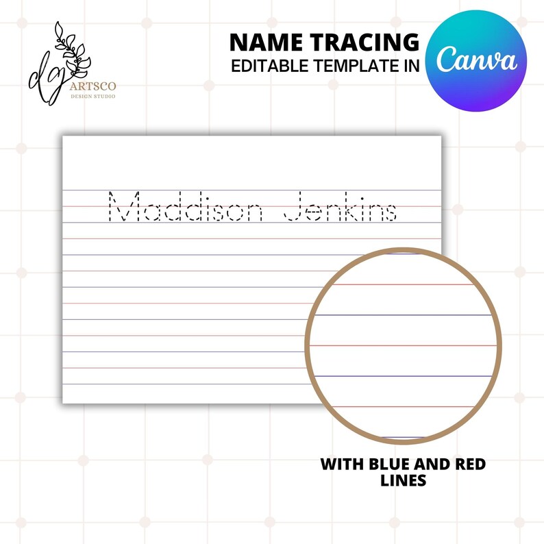 Custom Name Tracing Sheet, Printable Handwriting Practice, Editable ...