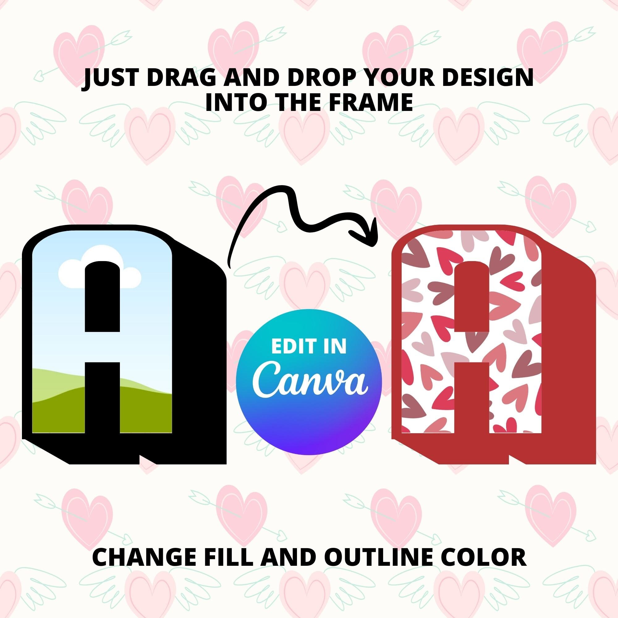 Canva Frame Doodle Alphabet A-Z, Editable Canva Letters Template ...