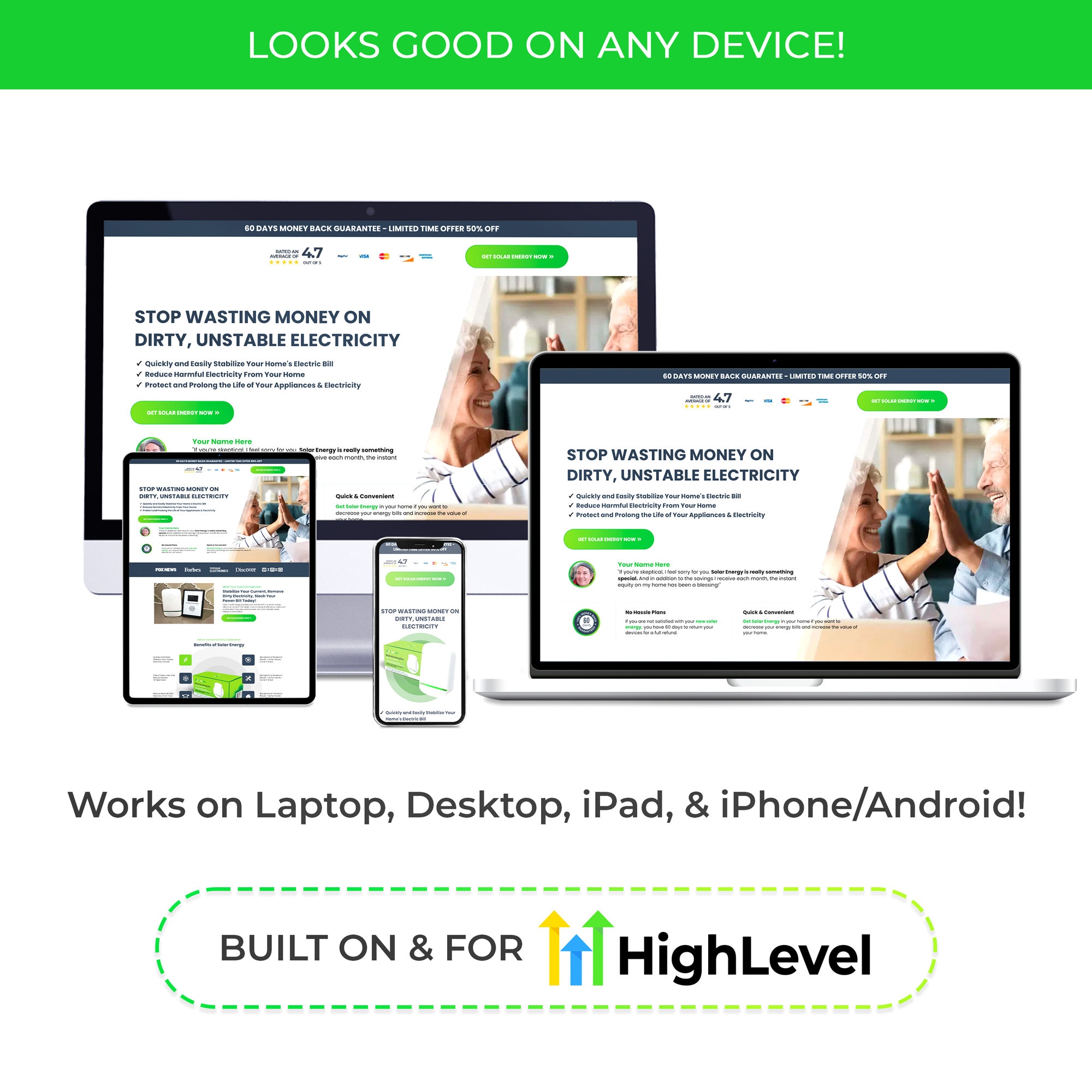 High Level | Gohighlevel | Landing Page Template | Solar or Energy ...