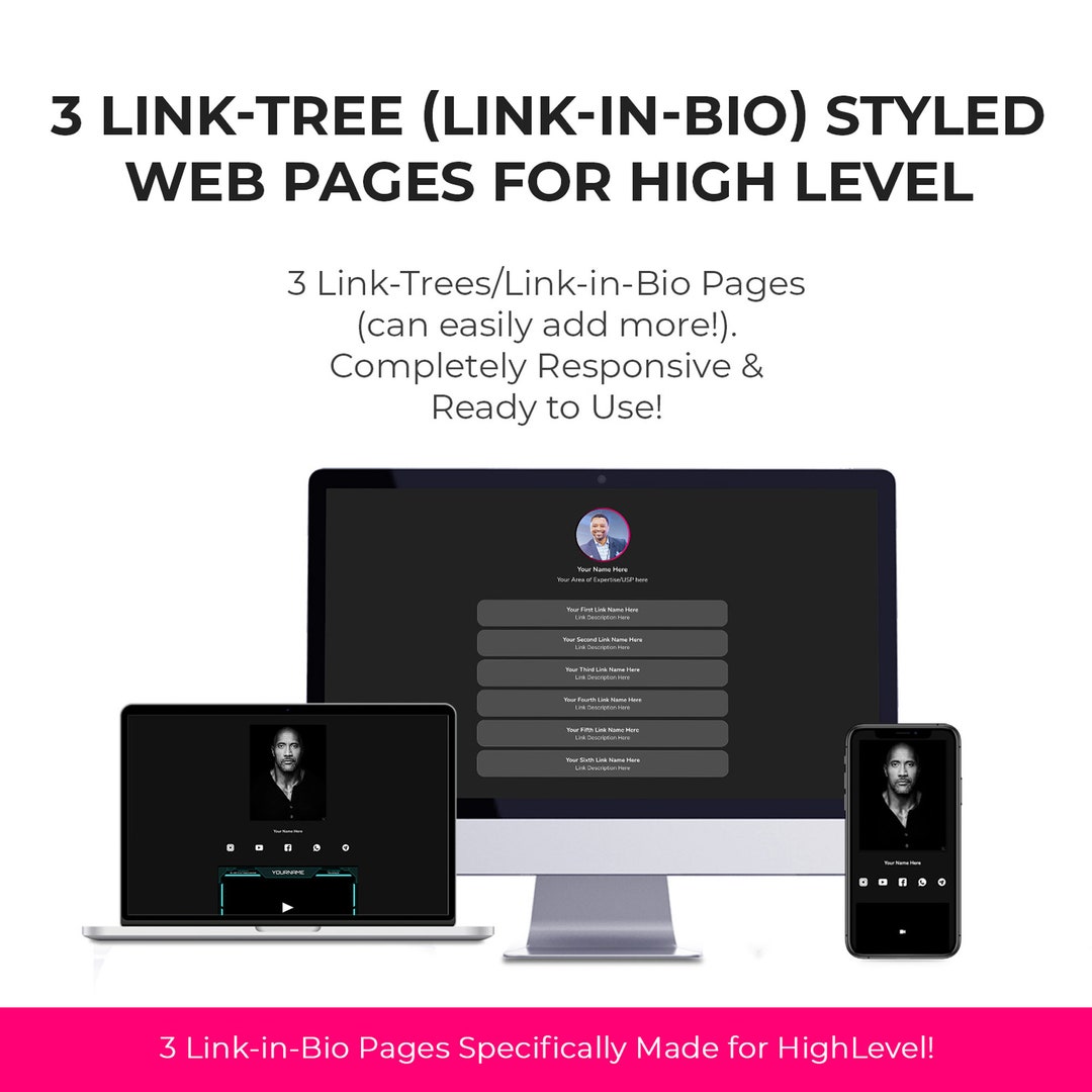 3 Link Tree Pages Link-in-bio Site for High Level Gohighlevel Link Tree ...