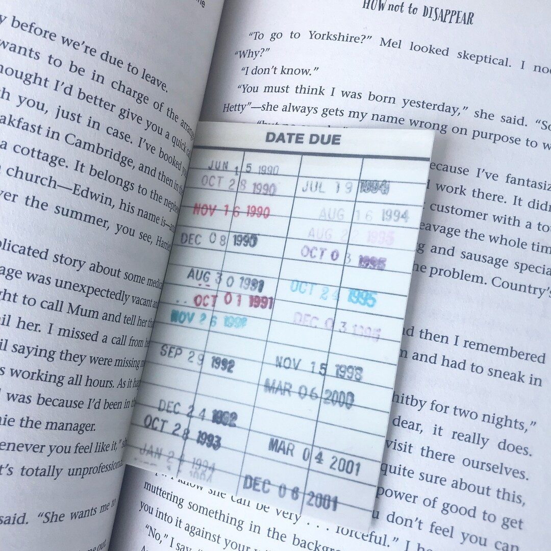Library Due Date Card Bookmark - Etsy