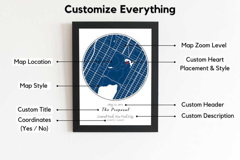 Special Place Map With Heart, Where We Met Map, Custom Location Map ...