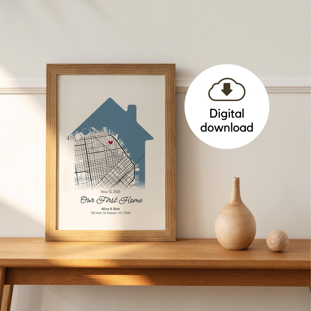 Personalized Home Map, First Home Gift, Housewarming Gift, Our Home Map ...