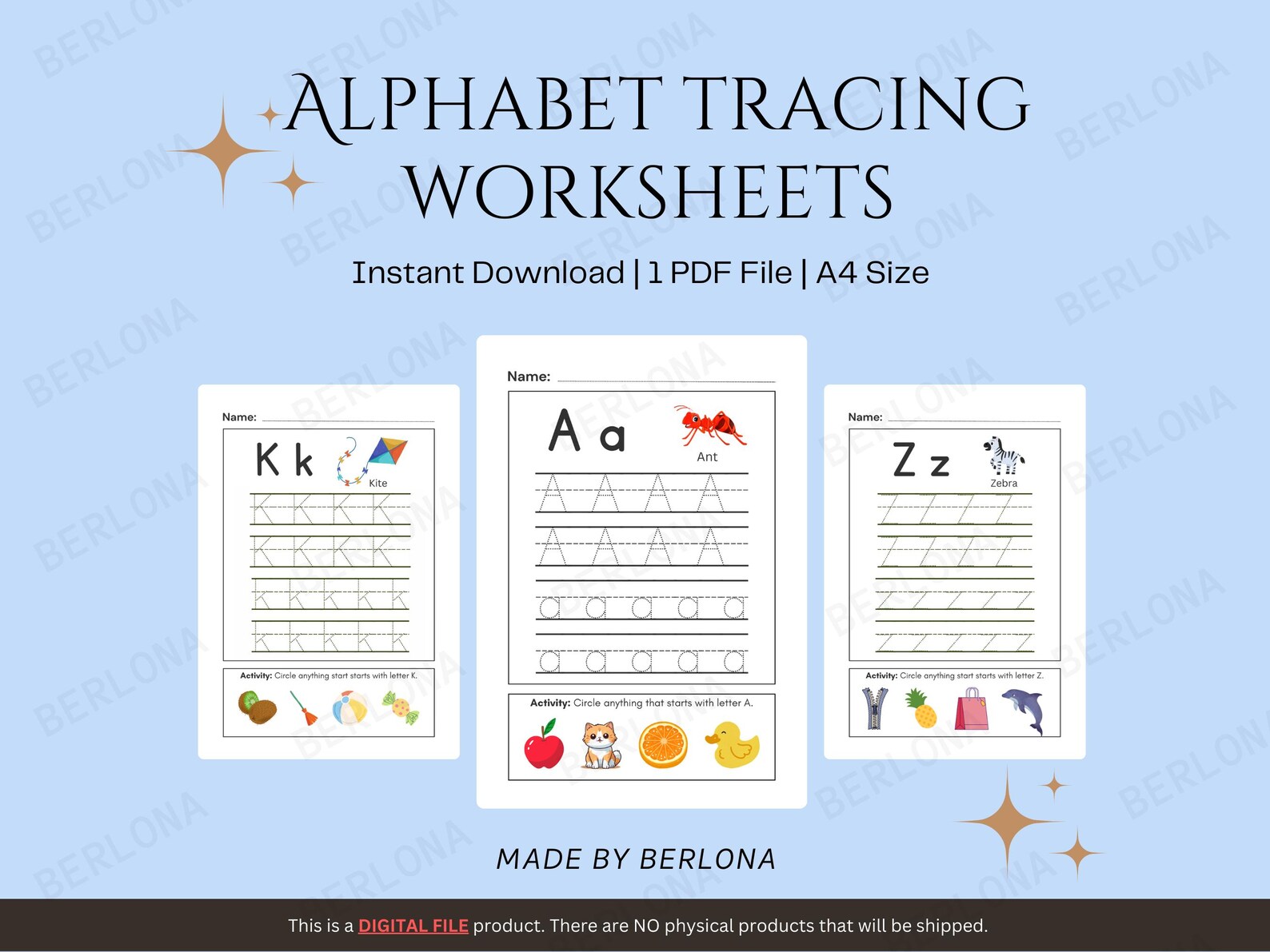 Colorful Alphabet Tracing Worksheets With Activity, Alphabet Worksheet ...