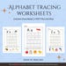 Colorful Alphabet Tracing Worksheets With Activity, Alphabet Worksheet ...