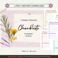 Black and Pink Monthly Checklist, Printable Cute to Do List, Template ...