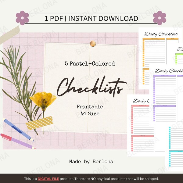 Black and Pink Monthly Checklist, Printable Cute to Do List, Template ...