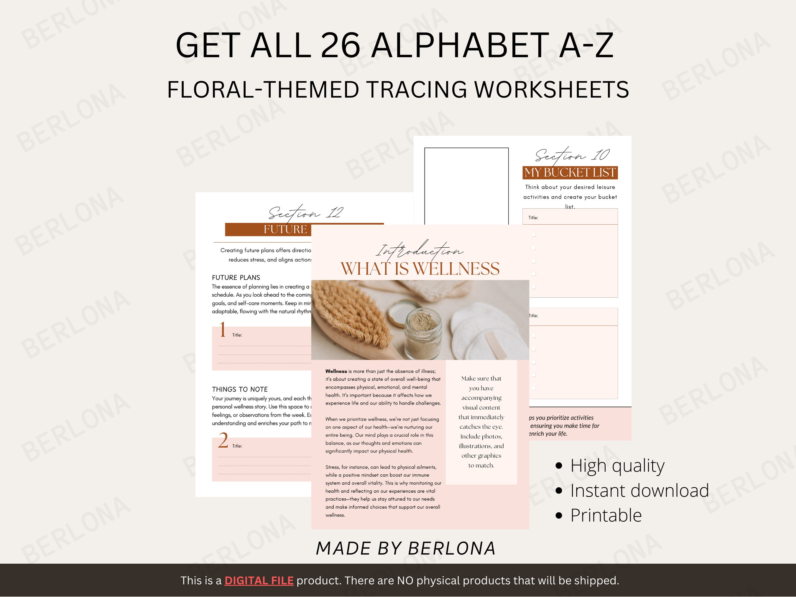 Printable Wellness Worksheet, Self Care Workbook, Self Love Guide ...