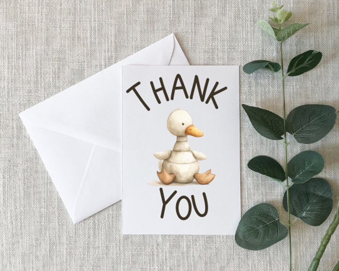 Baby Duck Thank You Cards - Baby Shower Birthday Thank You Cards - Set ...