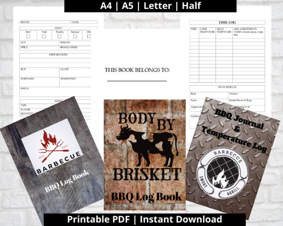 BBQ Journal & Temperature Log Book - Etsy
