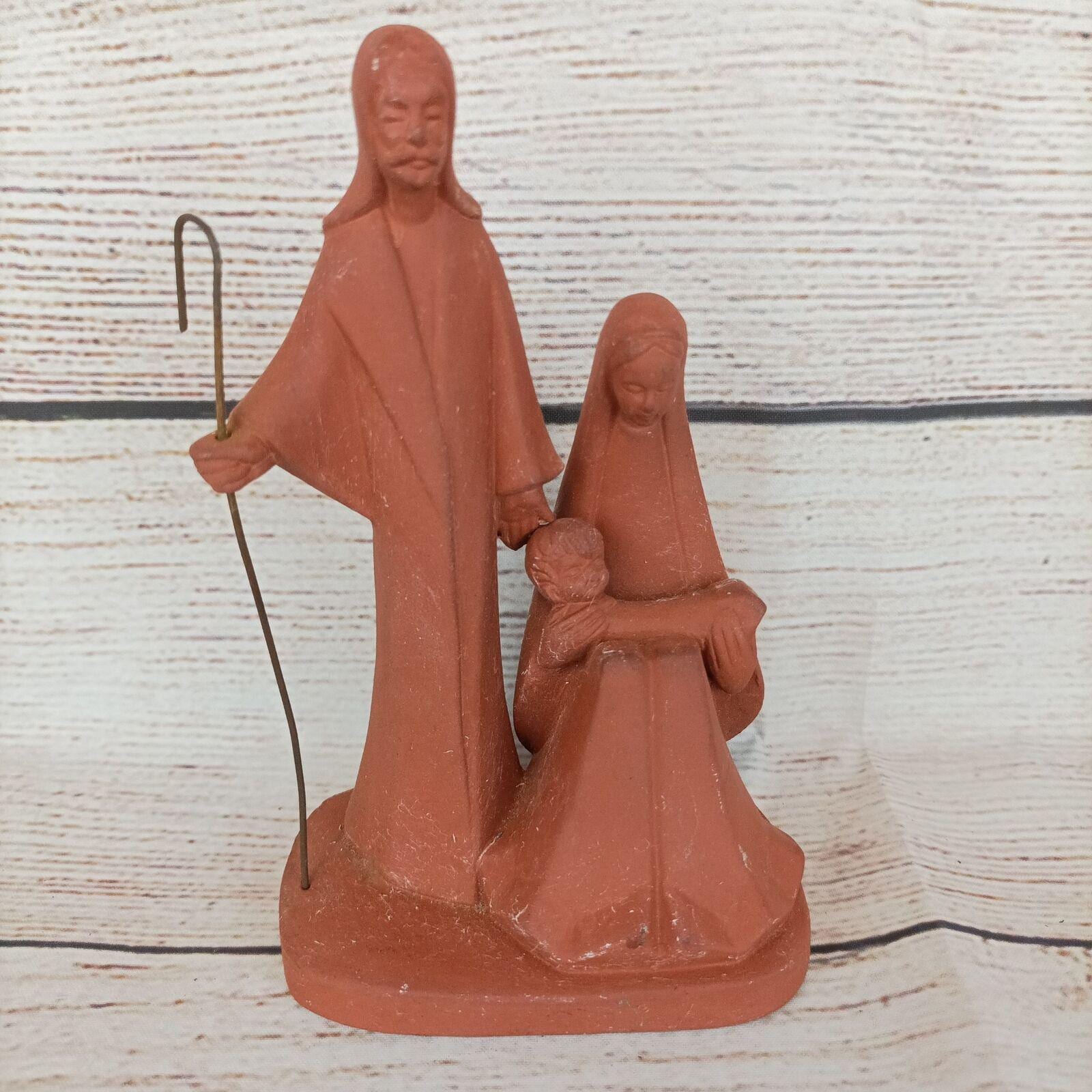 Terra Cotta Holy Family Nativity Jesus Mary Joseph Statue Japan - Etsy