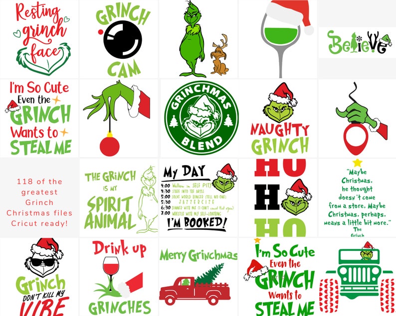 Grinch Digital File for Christmas SVG for Cricut Vinyl Cutting - Etsy