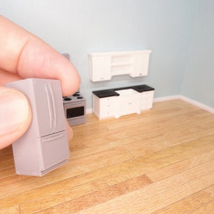 1:48 Dollhouse Kitchen Miniature Cabinets With Appliances, Quarter ...