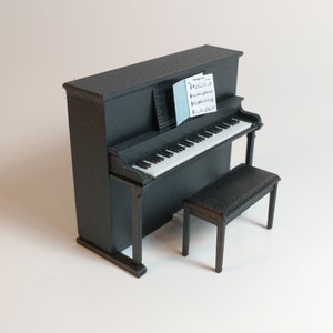 Dollhouse Miniature Piano, Upright With Bench and Sheet Music - 1:24 ...
