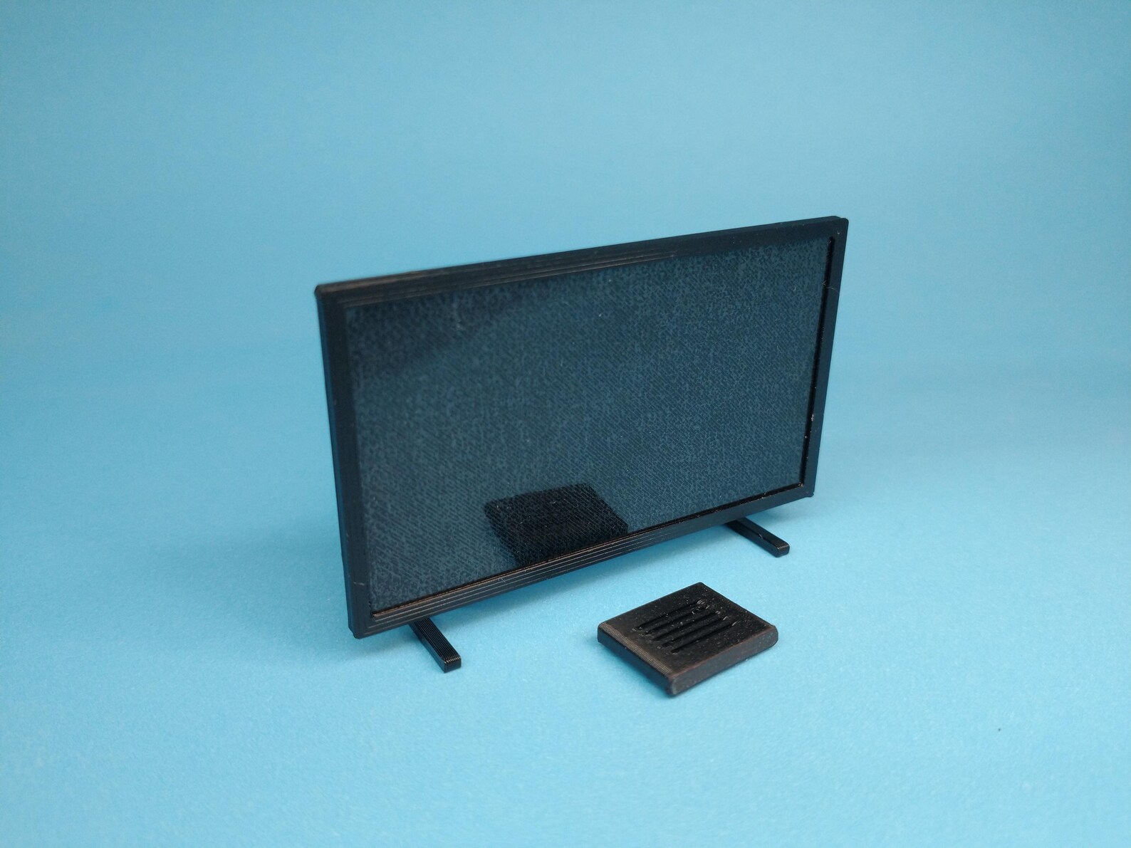 Miniature Flatscreen TV on Stand, Modern Cabinet & Video Box in 1:24 ...