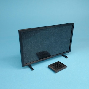 Miniature Flatscreen TV on Stand, Modern Cabinet & Video Box in 1:24 ...