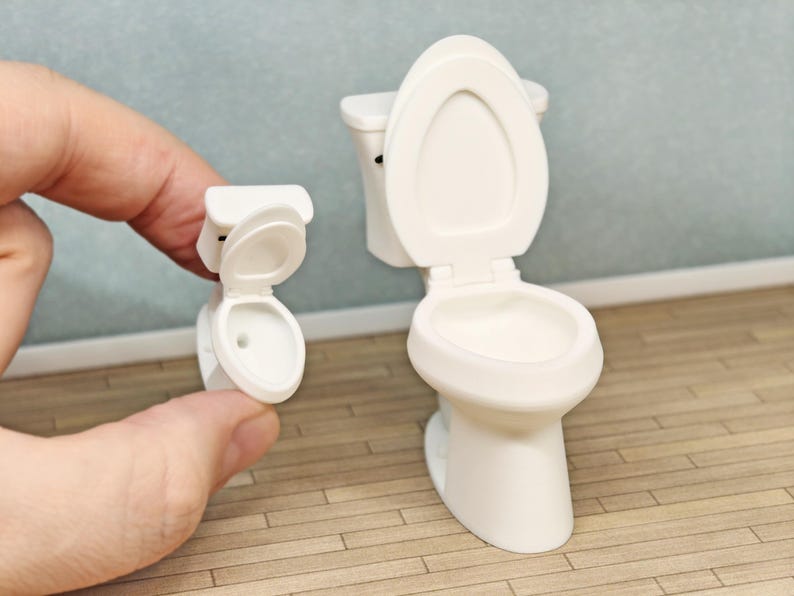 1/12 or 1/24 Scale Bathroom Toilet With Opening Lids - Miniature ...
