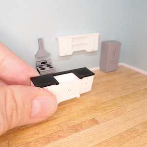 1:48 Dollhouse Kitchen Miniature Cabinets With Appliances, Quarter ...