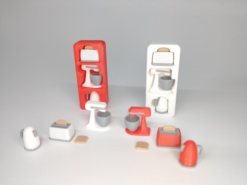 1:24 Scale Dollhouse Stand Mixer, Toaster, Tea Kettle & Display Case - Etsy