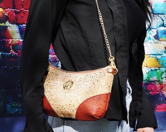 Vintage Y2K Ferchi Cork Shoulder Bag Eco Friendly Vegan Checkers Board ...