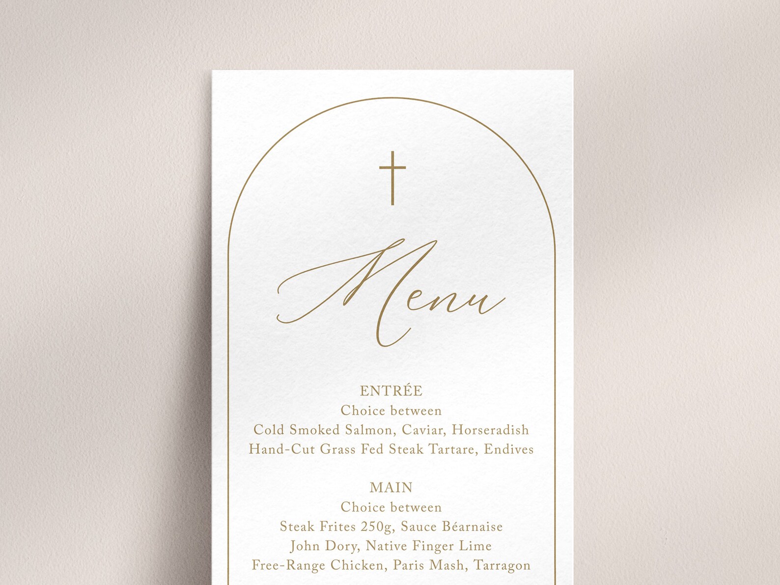 Arch Christening Baptism Menu, Digital Menu, Gold, Instant Download ...