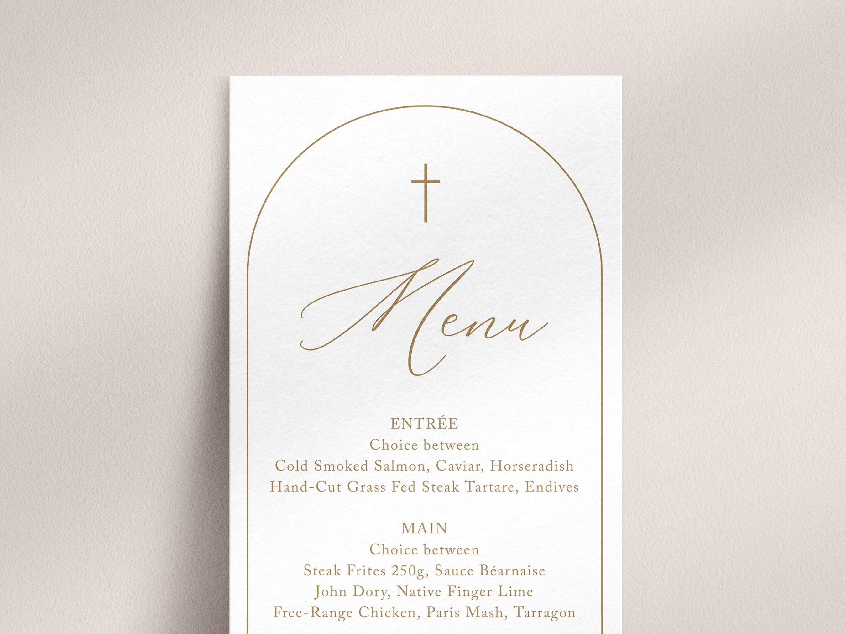 Arch Christening Baptism Menu, Digital Menu, Gold, Instant Download ...